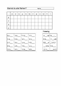 prepolino.ch :: Mathematik :: Allgemein :: Reihen (kleines 1*1)